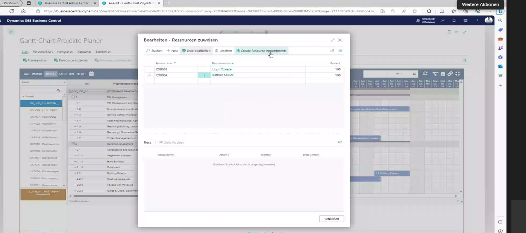 CX Scheduler: Project module - Connamix